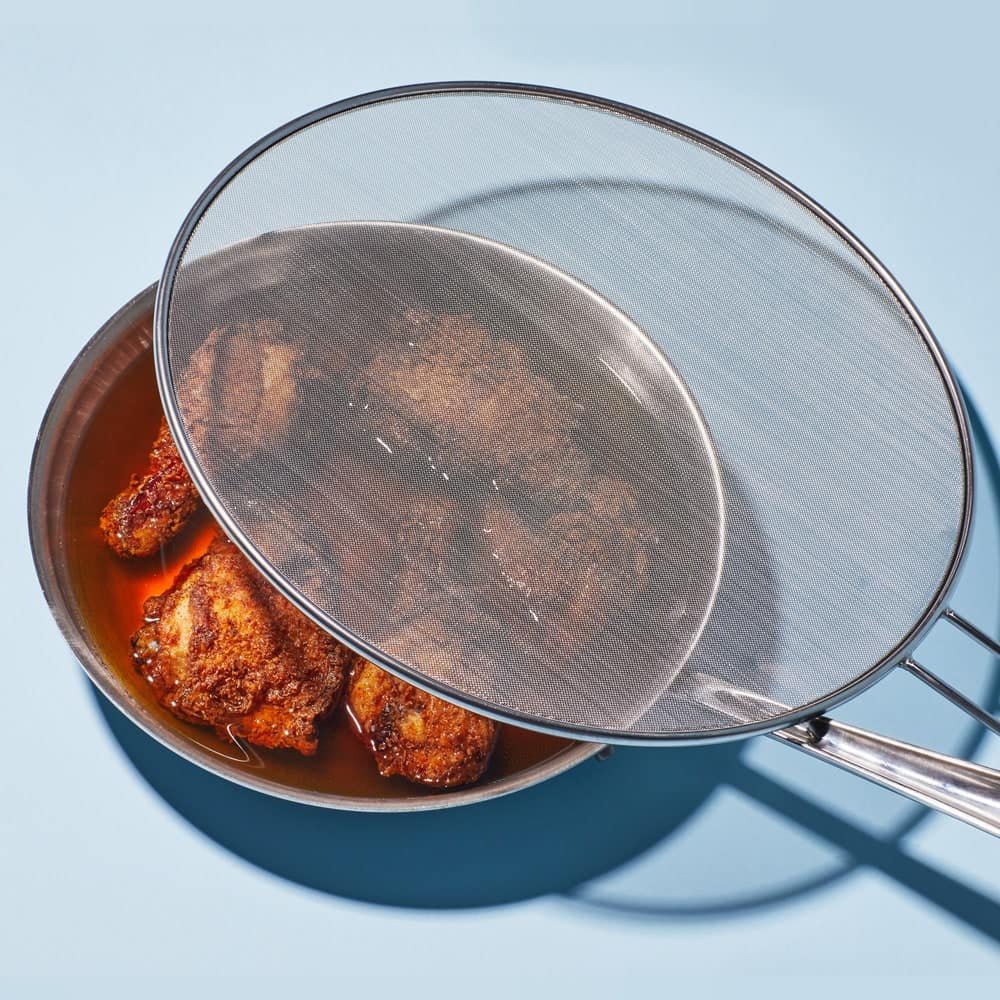 this splatter screen makes for faster cleaning and crisper food - Home ...